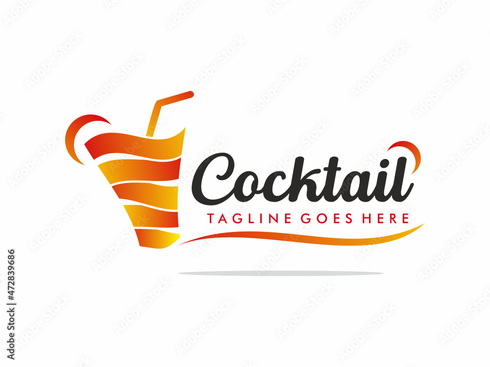 Cocktail logo design vector vintage. alcohol drink icon. cocktail glass ...
