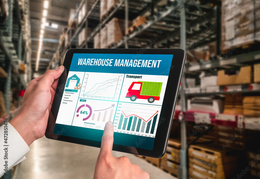 Warehouse management innovative software in computer for real time ...