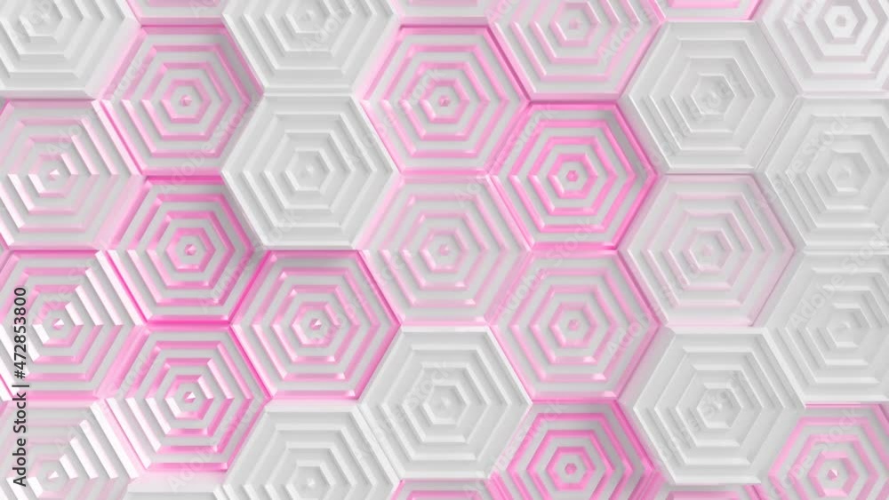 Sharp Hexagons Surface Loop 1 Pink x White. Textured hexagonal shapes ...