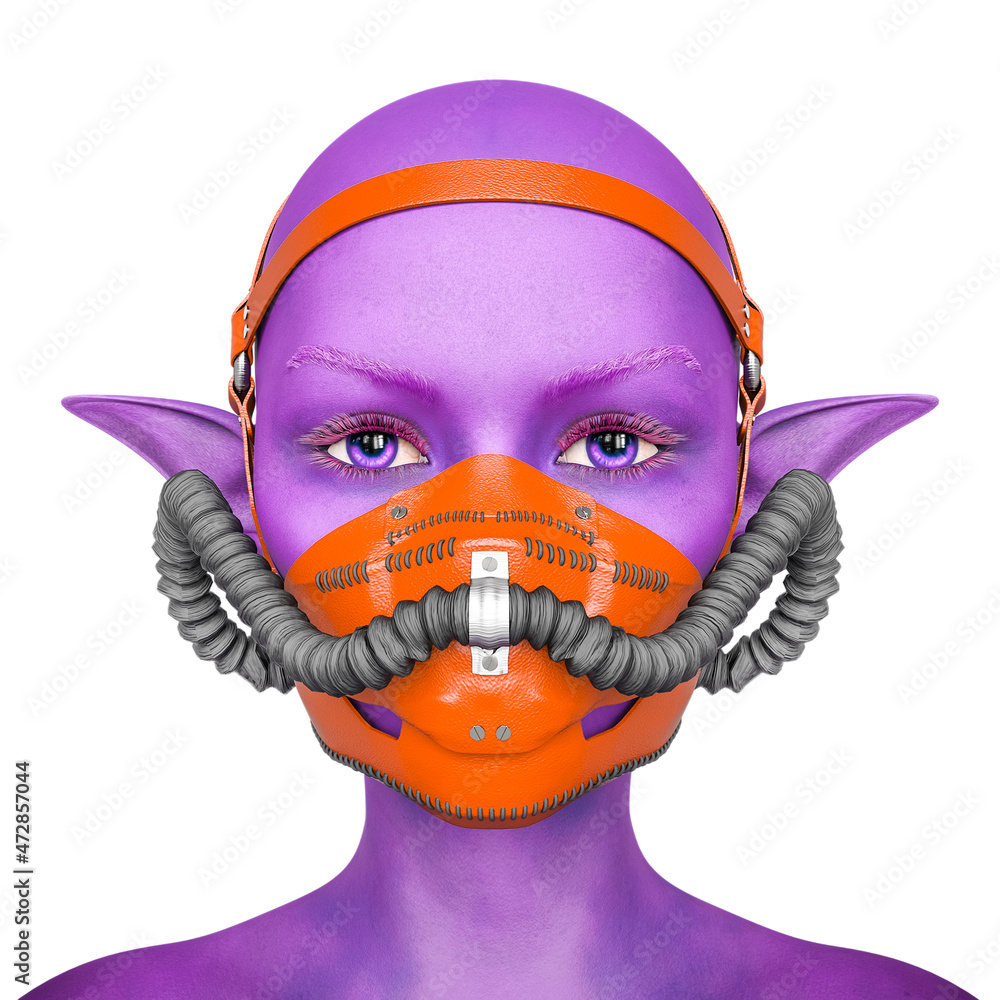 blue elf front portrait in white background Stock Illustration | Adobe ...