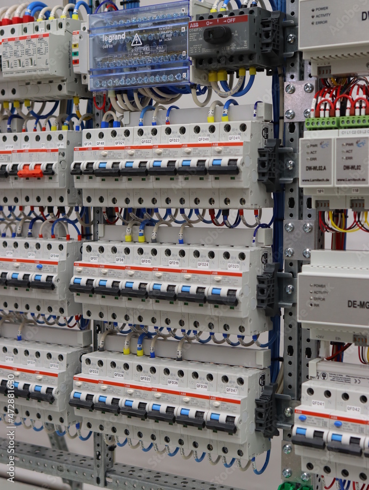 Larnitech automation modules with connected colored mounting wires.3 ...
