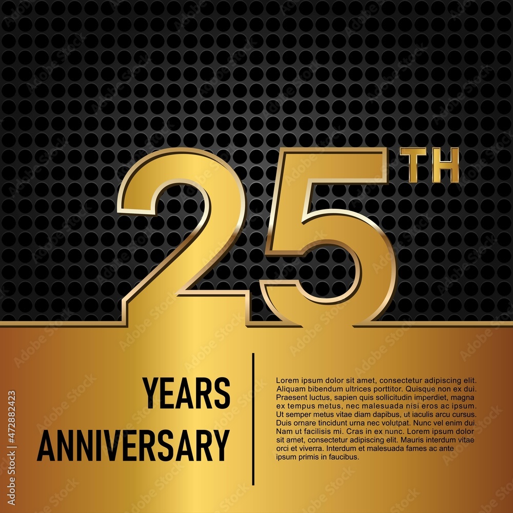 25th anniversary logotype. Golden anniversary celebration template ...