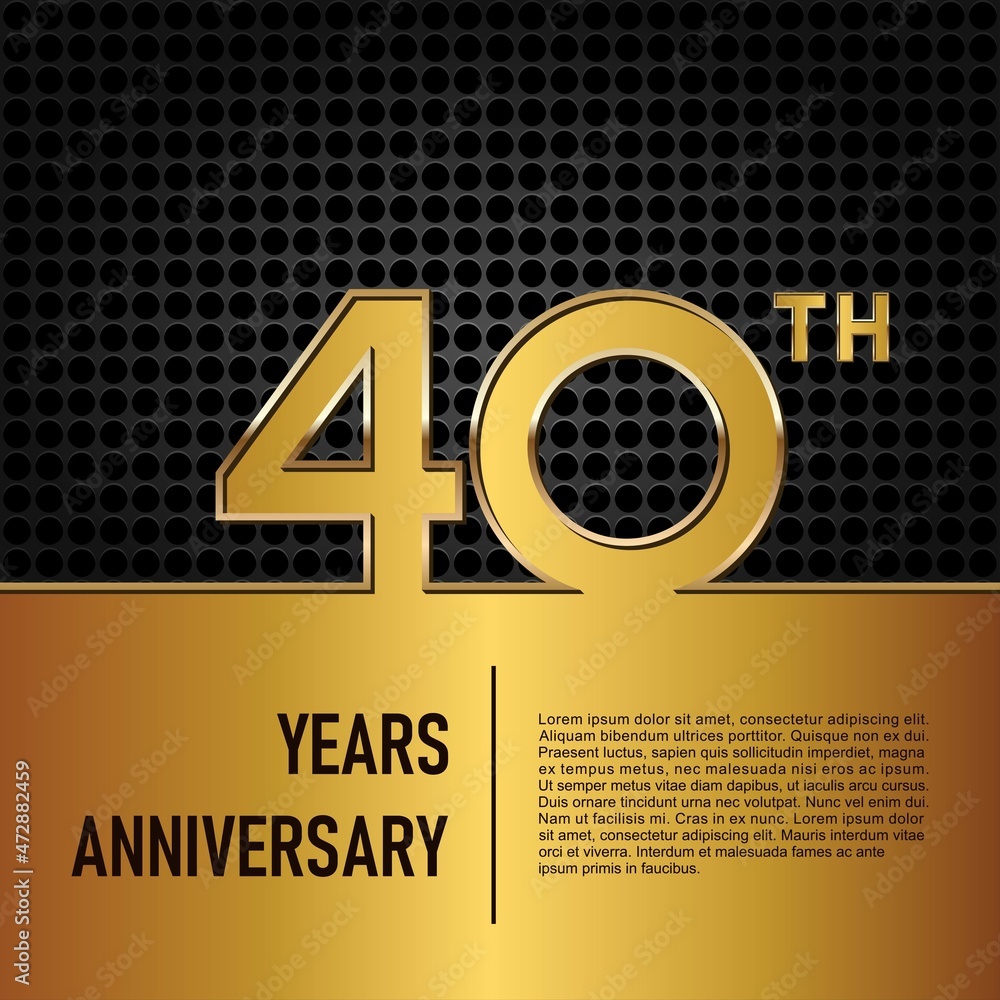 40th anniversary logotype. Golden anniversary celebration template ...