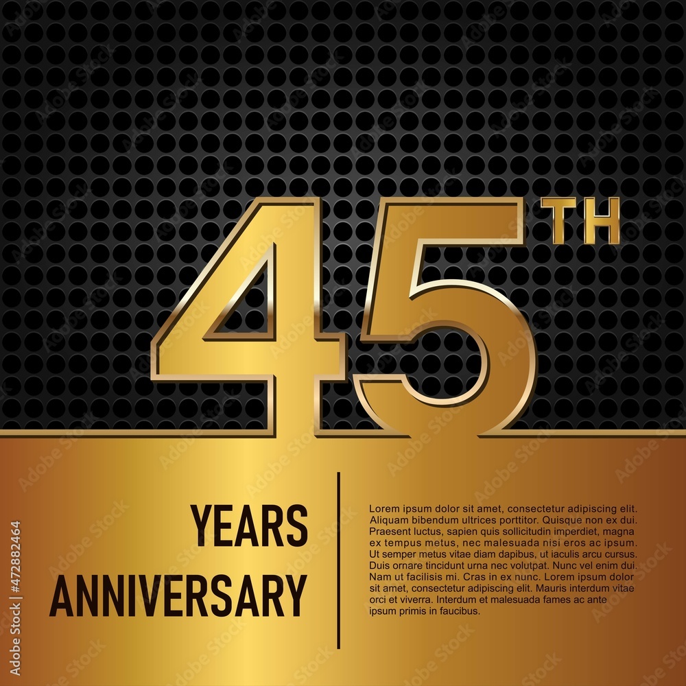 45th anniversary logotype. Golden anniversary celebration template ...