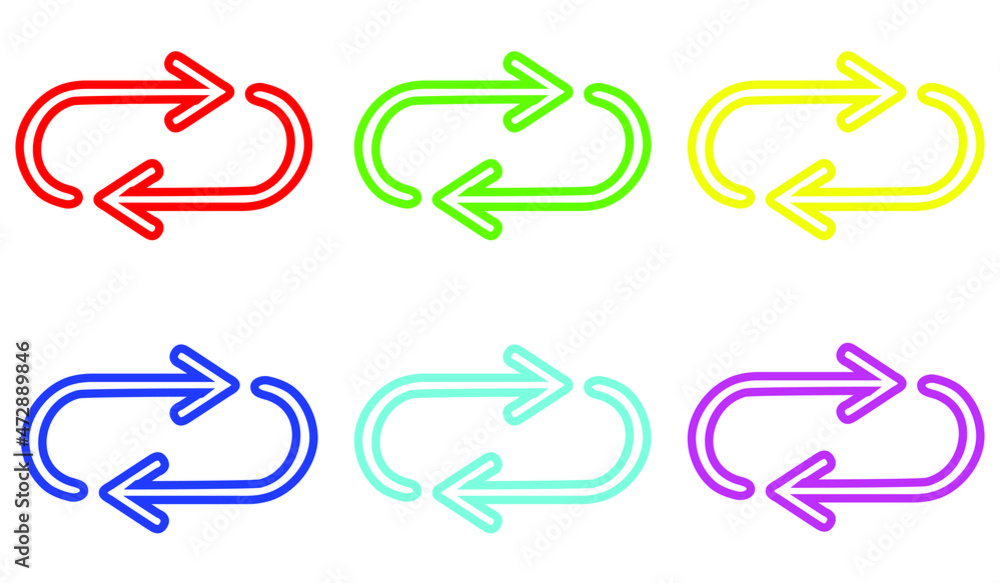 Colorful Repeat Icon. Repeat icons graphic design vector sign symbols ...