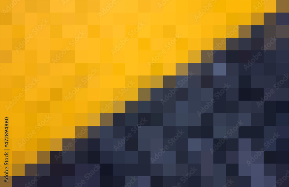 Background from yellow and black squares connected diagonally from ...