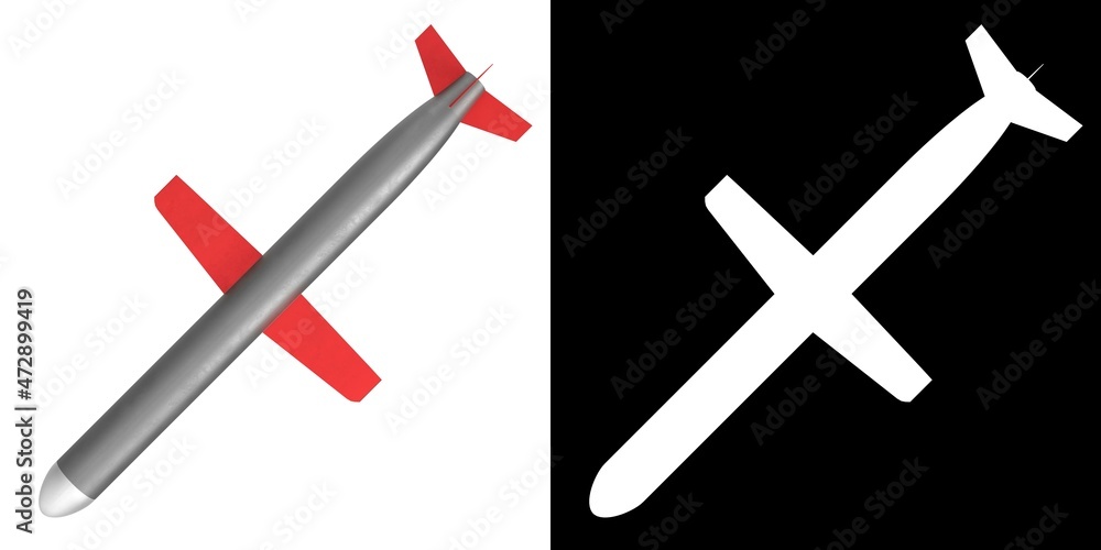 3D rendering illustration of a stylized cruise missile Stock ...