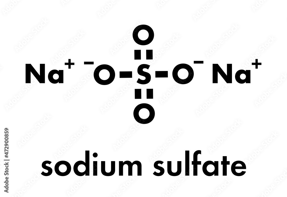 Sodium sulfate, chemical structure. Skeletal formula. Stock Vector ...