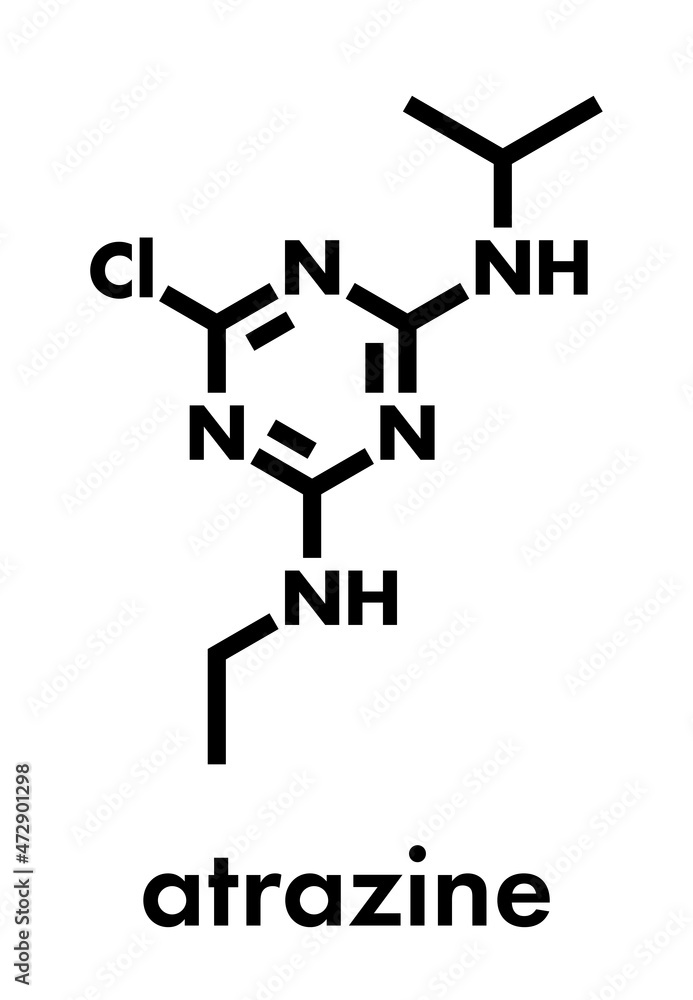 Atrazine broadleaf herbicide molecule. Skeletal formula. Stock Vector ...
