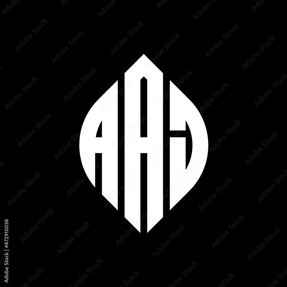 AAJ circle letter logo design with circle and ellipse shape. AAJ ...
