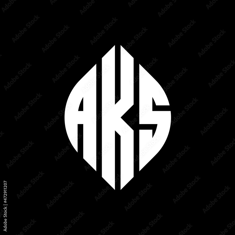 AKS circle letter logo design with circle and ellipse shape. AKS ...