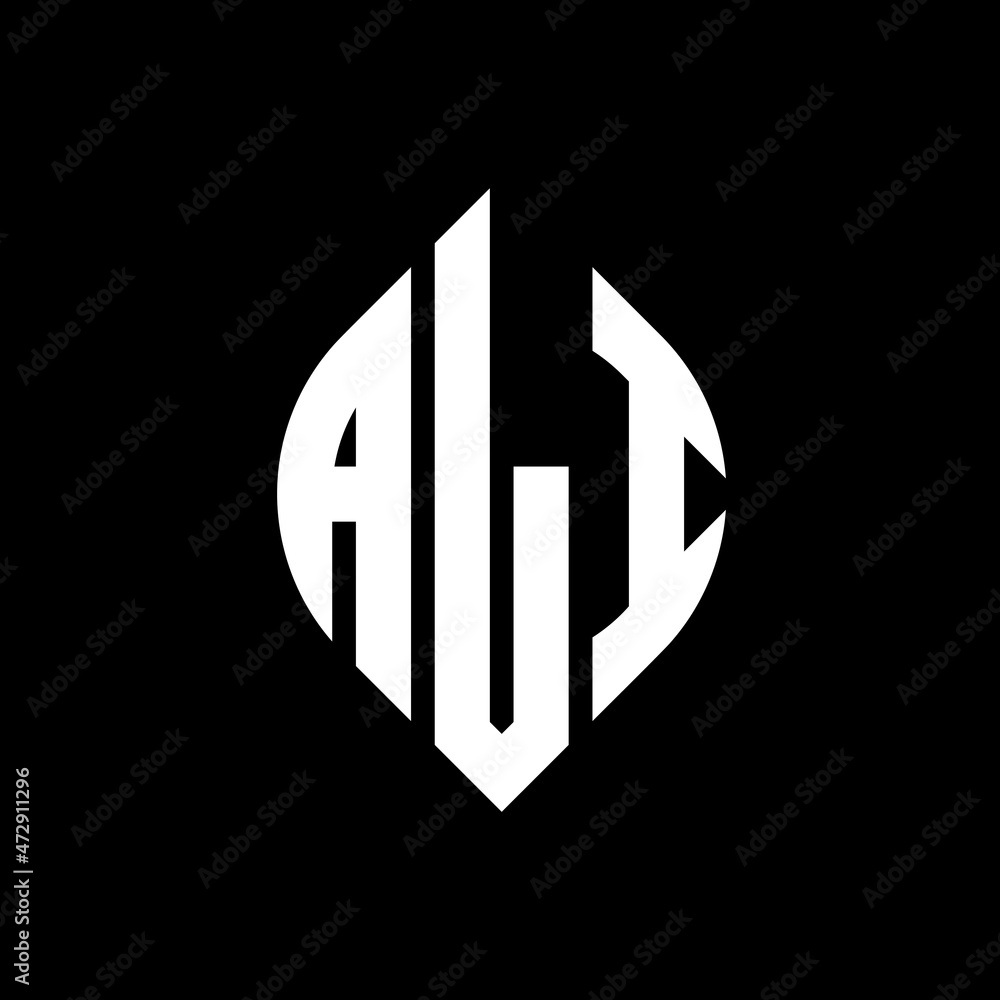 ALI circle letter logo design with circle and ellipse shape. ALI ...