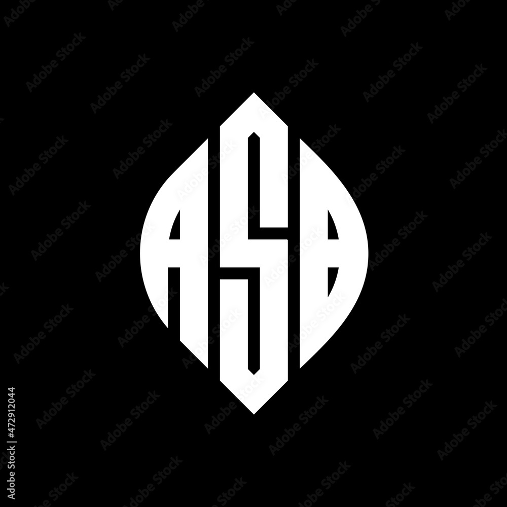 ASB circle letter logo design with circle and ellipse shape. ASB ...