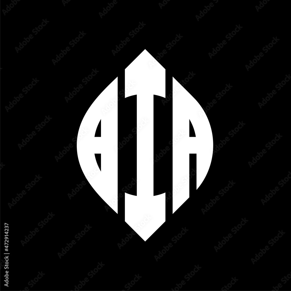 BIA circle letter logo design with circle and ellipse shape. BIA ...