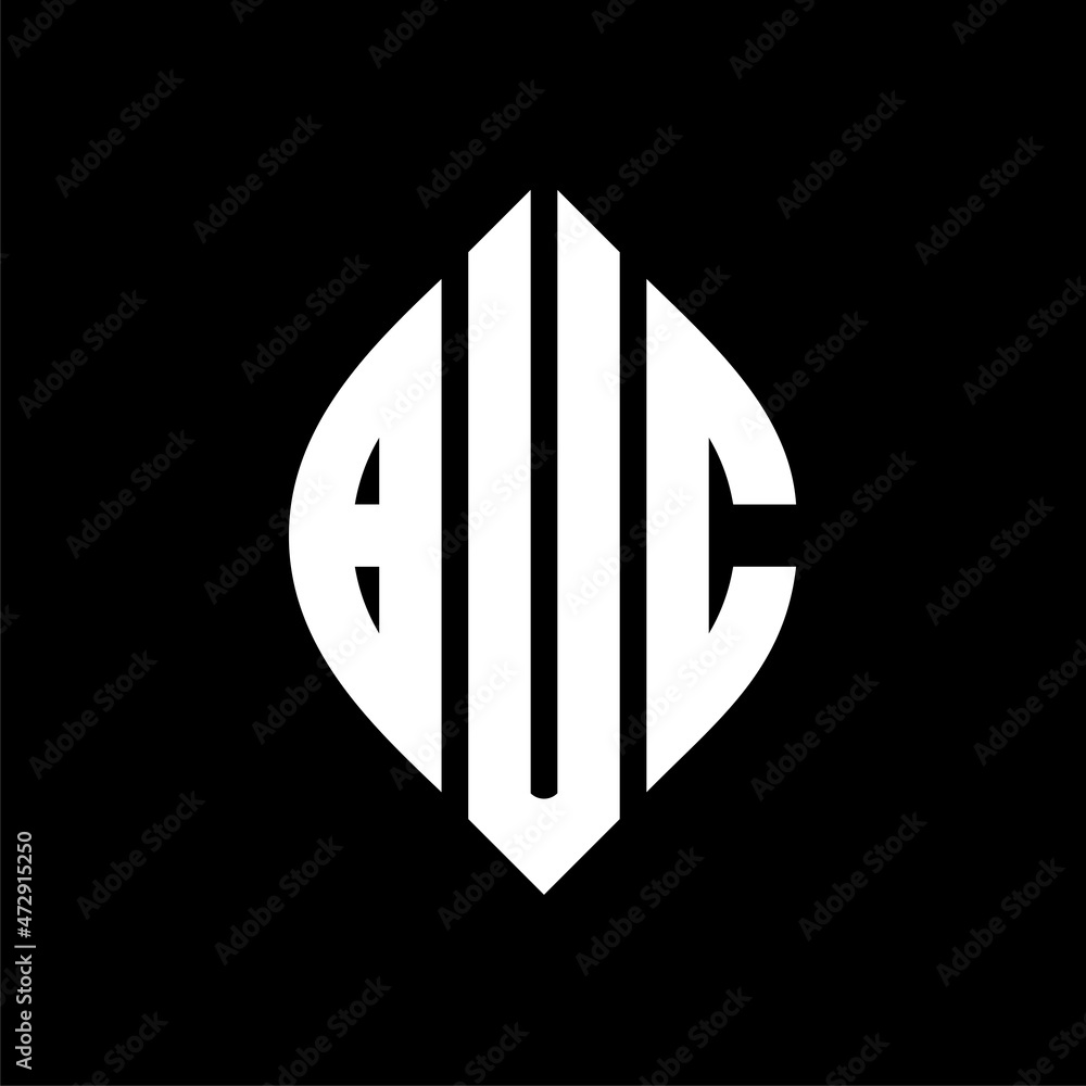 BUC circle letter logo design with circle and ellipse shape. BUC ...
