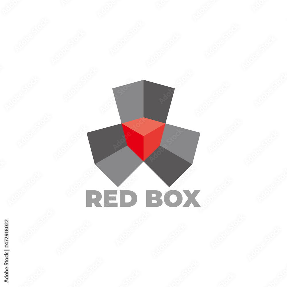 3d gradient red box symbol logo vector Stock Vector | Adobe Stock