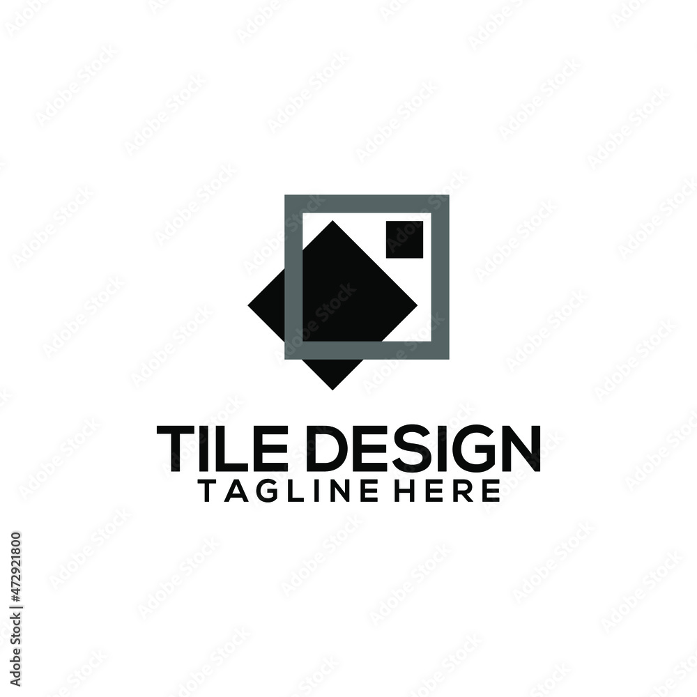 Abstract Tile Logo Concept Isolated in White Background Stock Vector ...