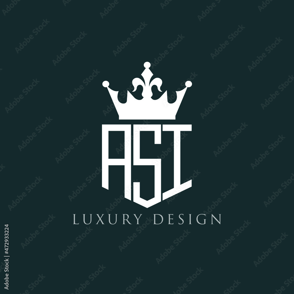 ASI letter logo design on black background.ASI creative initials letter ...