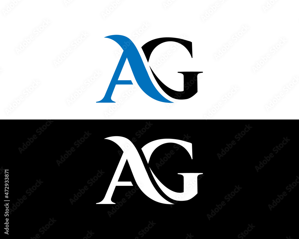 Initial AG Letter Logo Design Modern Concept Symbol Vector Template ...
