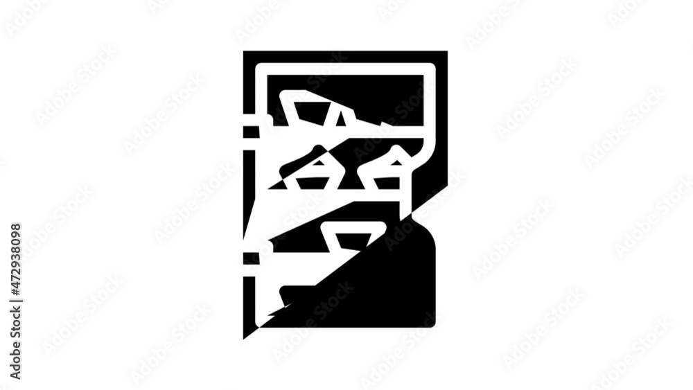 Buffet Food And Drinks glyph icon animation. Buffet Showcase With Cakes ...