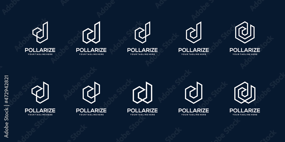 Set of abstract initial letter D logo design template. icons for ...