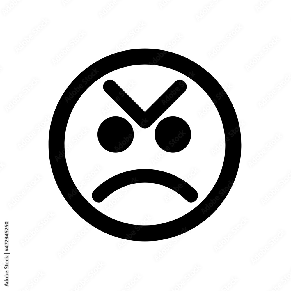 Angry disappointed emoticons emojis, unhappy emoji Stock Vector | Adobe ...