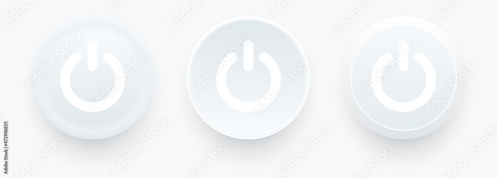 White power buttons, Swich white gray buttons in neomorphism design ...