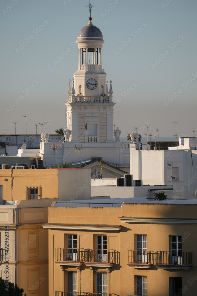 Cadiz Andalusia Spain old town historic fort city wall promenade ...