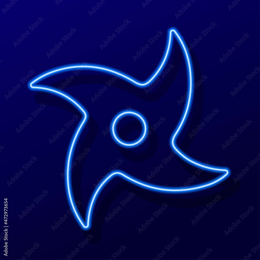 ninja star neon sign, modern glowing banner design, colorful modern ...
