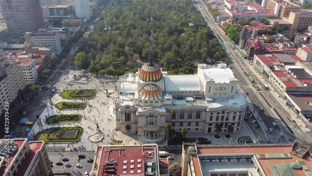 Mexico City: Aerial view of capital city of Mexico, marble performance ...