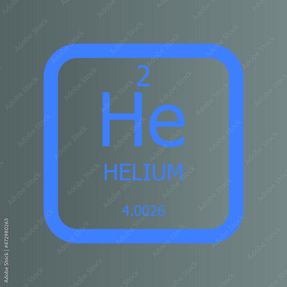 Helium He Chemical Element vector illustration diagram, with atomic ...