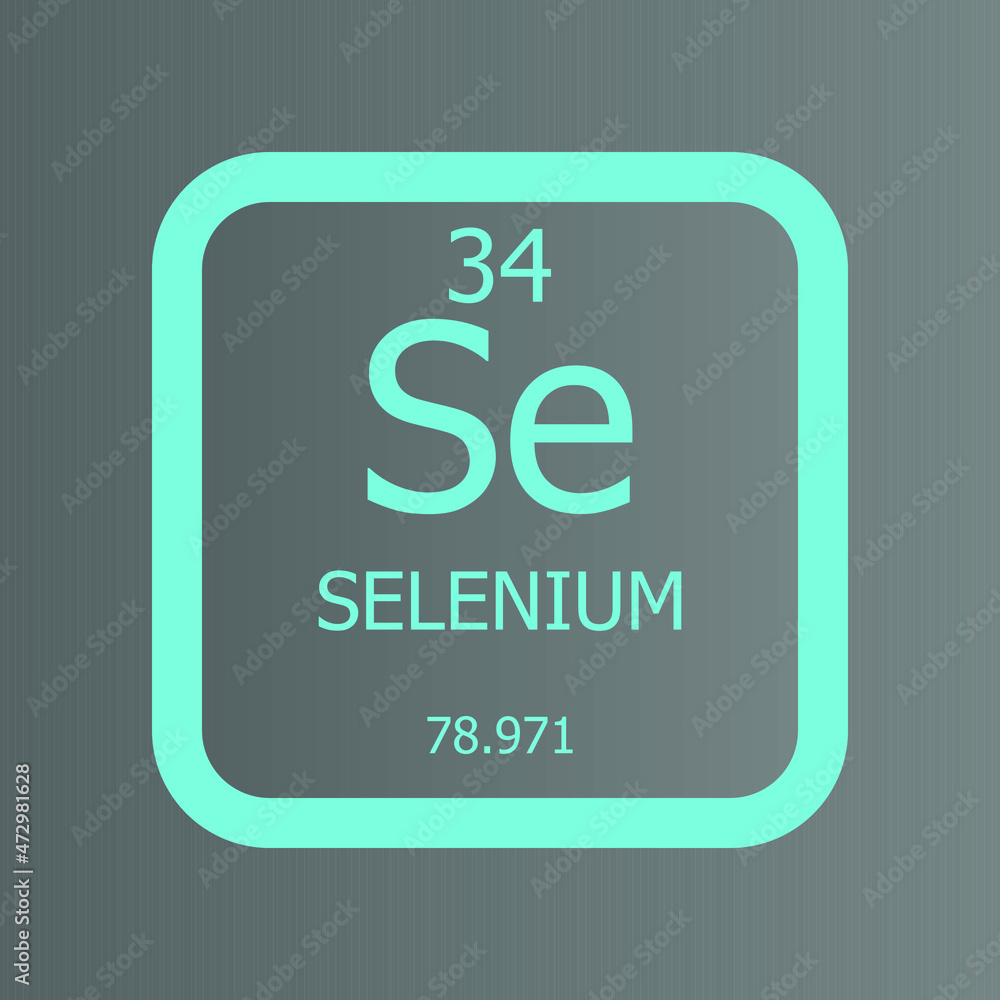 Selenium Se Chemical Element vector illustration diagram, with atomic ...