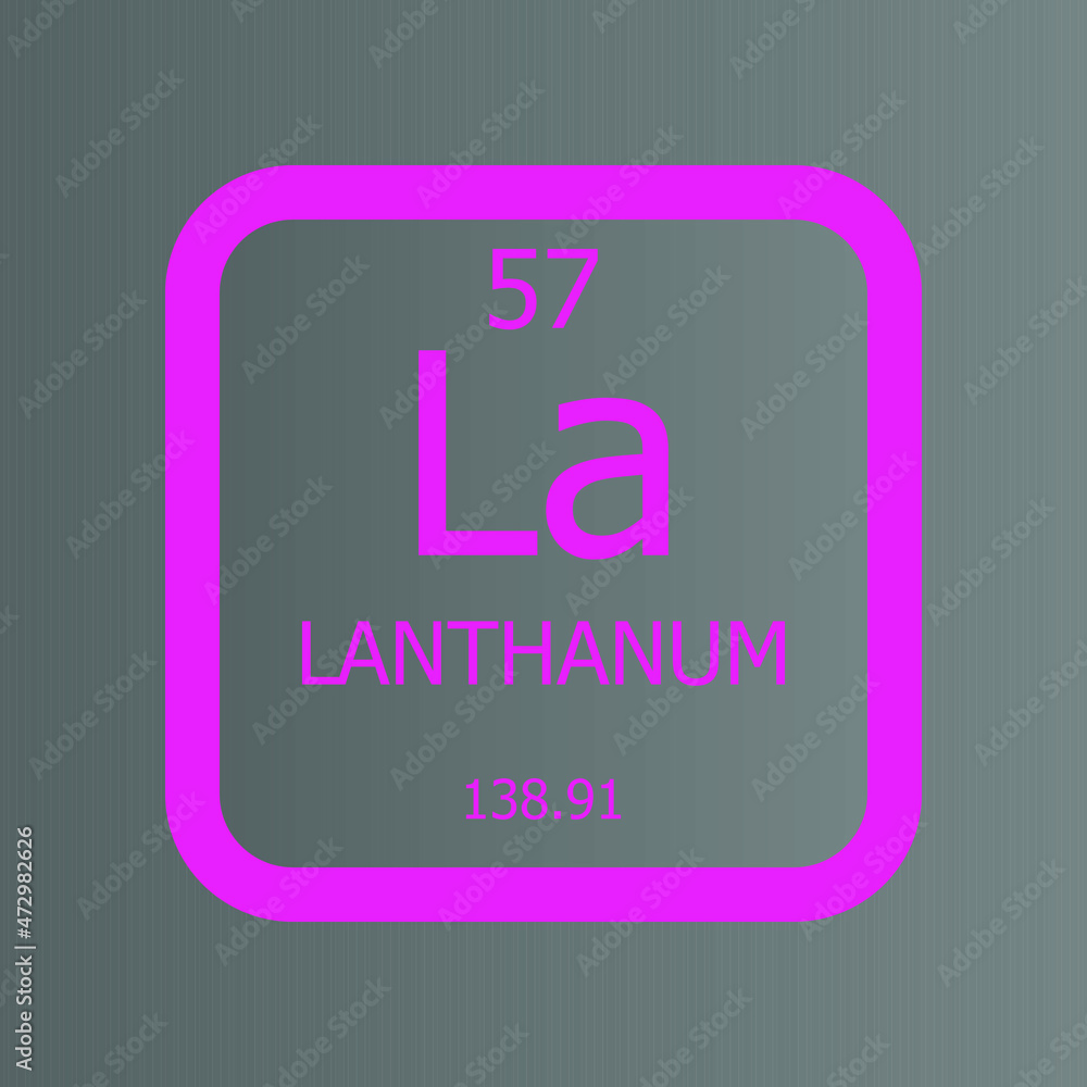 Lanthanum La Chemical Element vector illustration diagram, with atomic ...