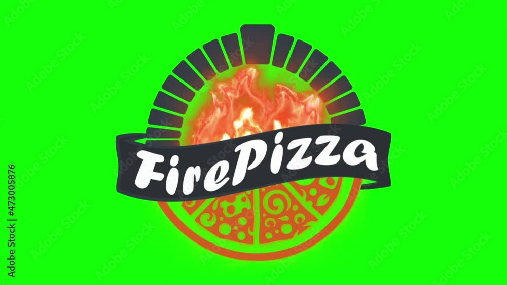 animation for pizzeria fire green screen Stock Video | Adobe Stock