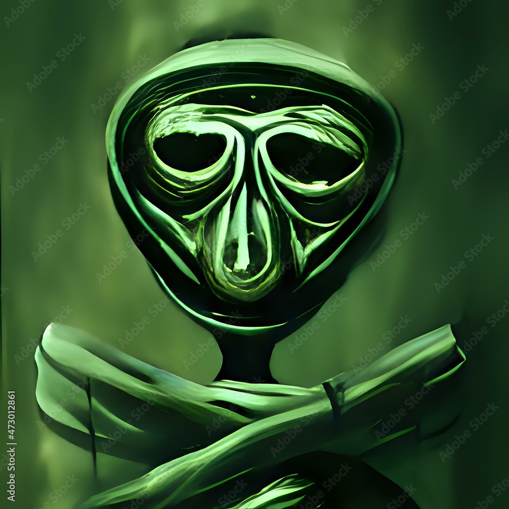 green mask on a black background Stock Illustration | Adobe Stock