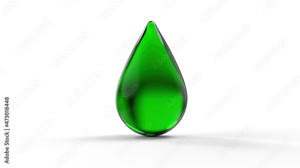 Green dishwashing liquid drop in 3d illustration Stock Illustration ...
