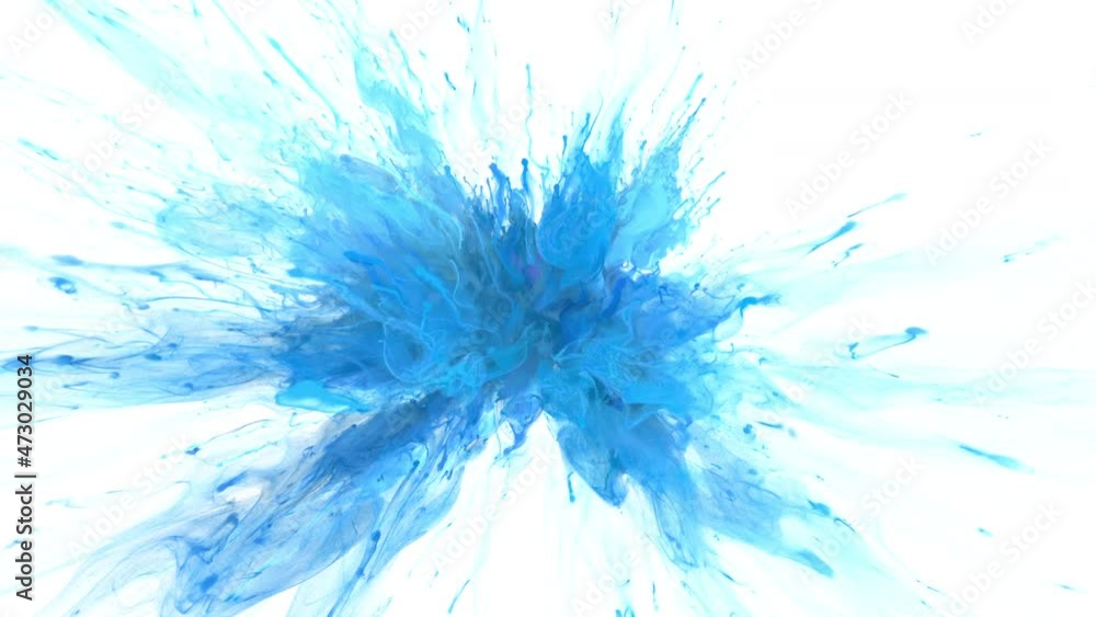 Color Burst - Colorful blue smoke powder explosion with camera zoom in ...