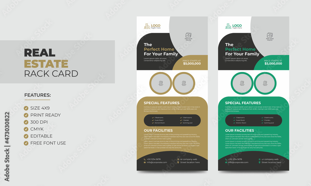 Real Estate Agent Business Rack card or Dl Flyer Template. Creative ...
