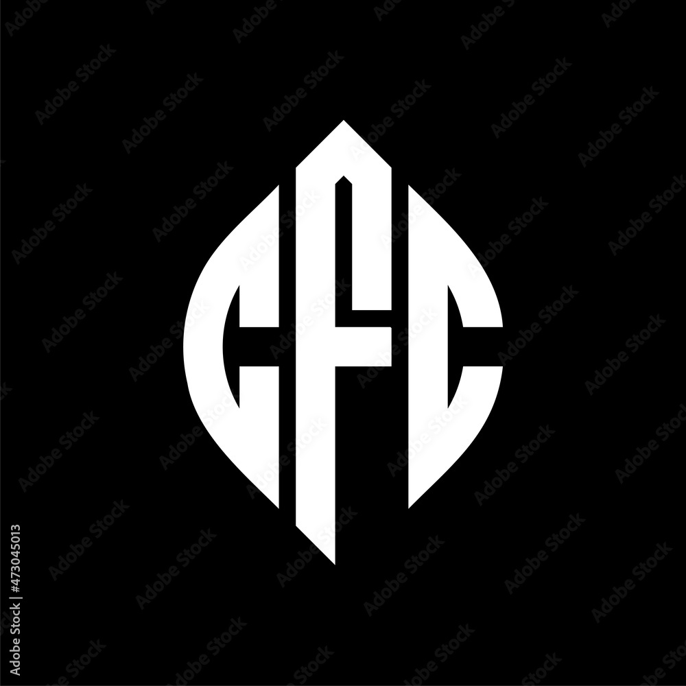 CFC circle letter logo design with circle and ellipse shape. CFC ...