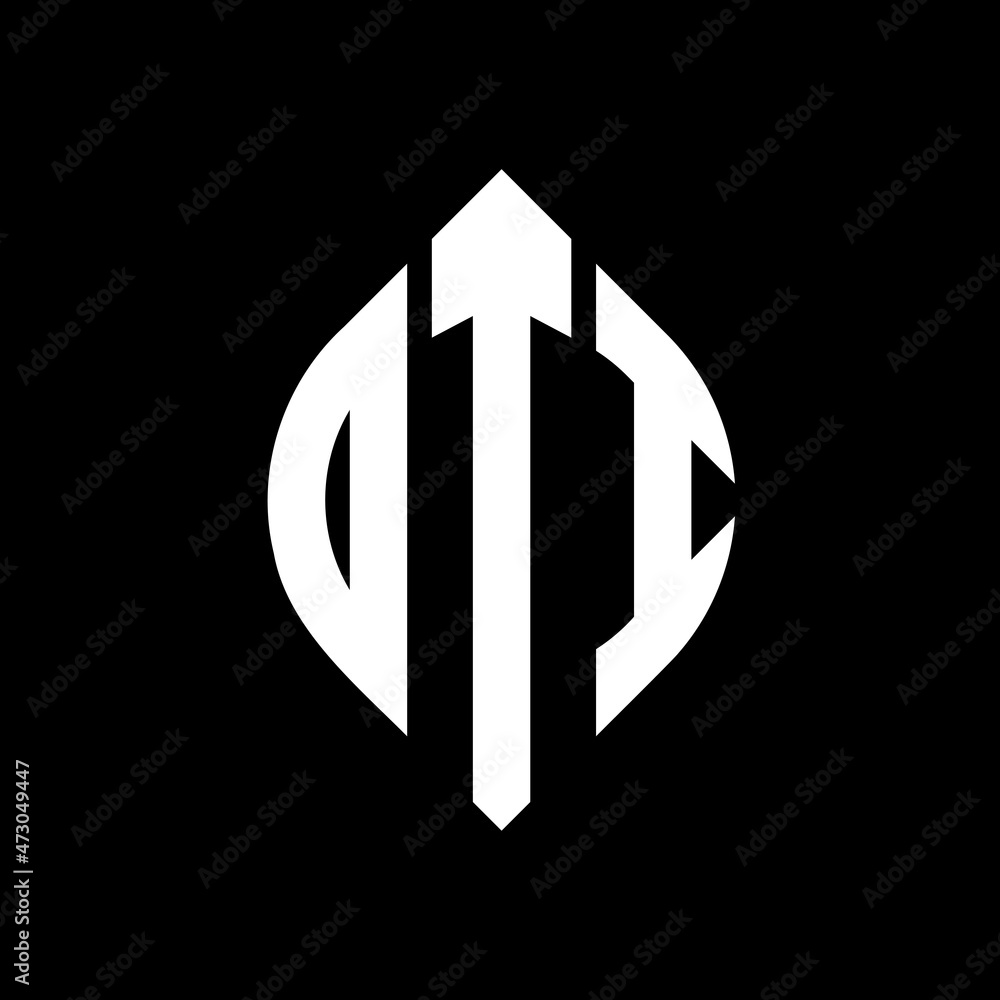 DTI circle letter logo design with circle and ellipse shape. DTI ...