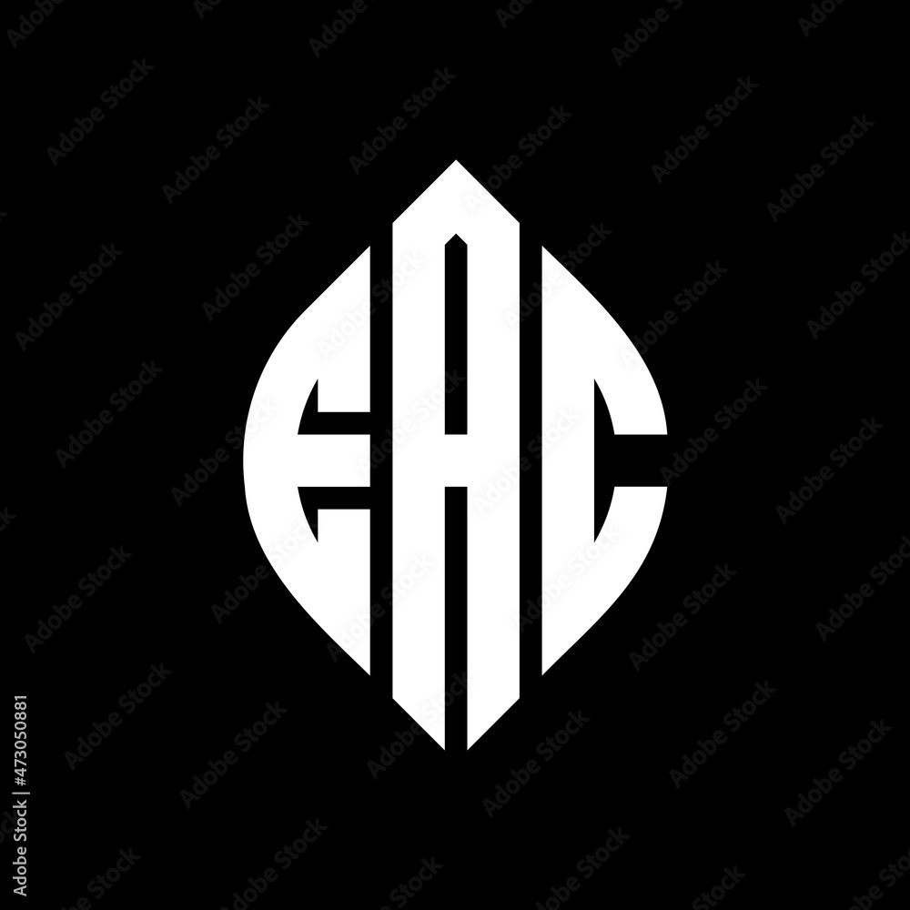 EAC circle letter logo design with circle and ellipse shape. EAC ...