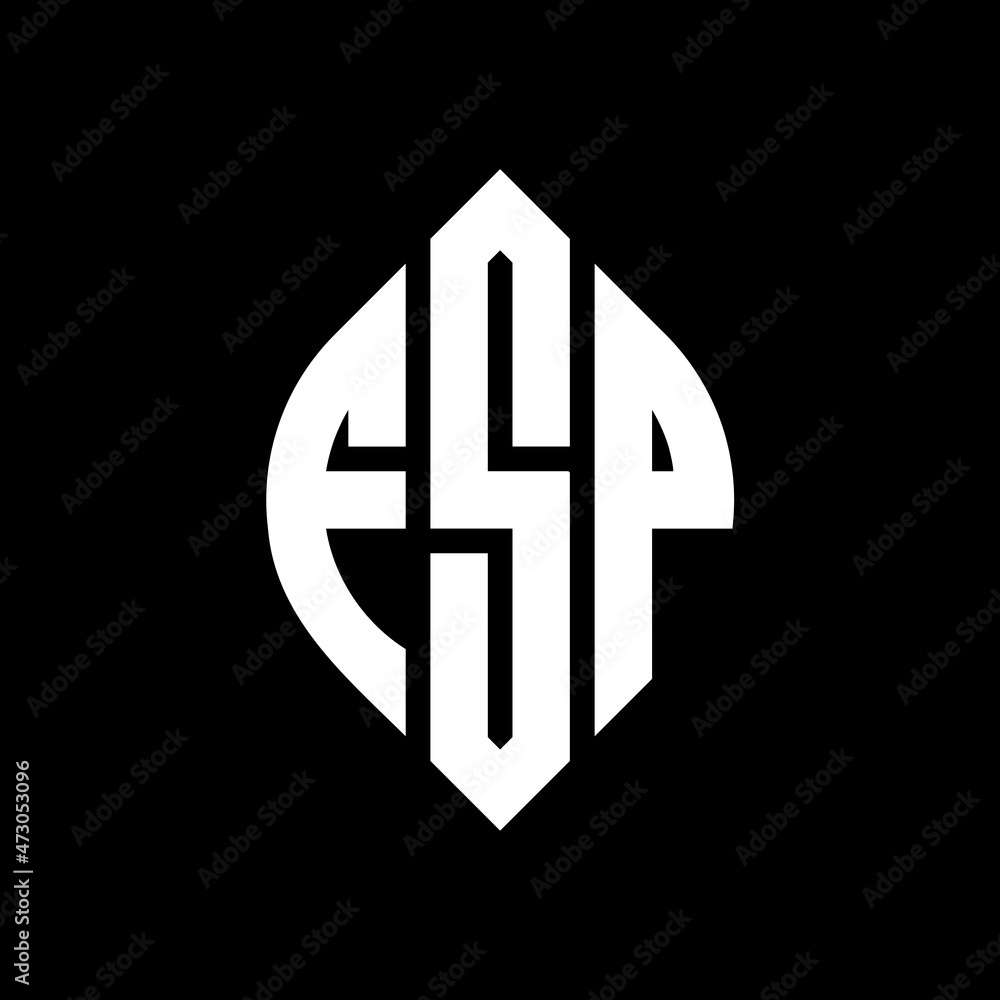 FSP circle letter logo design with circle and ellipse shape. FSP ...