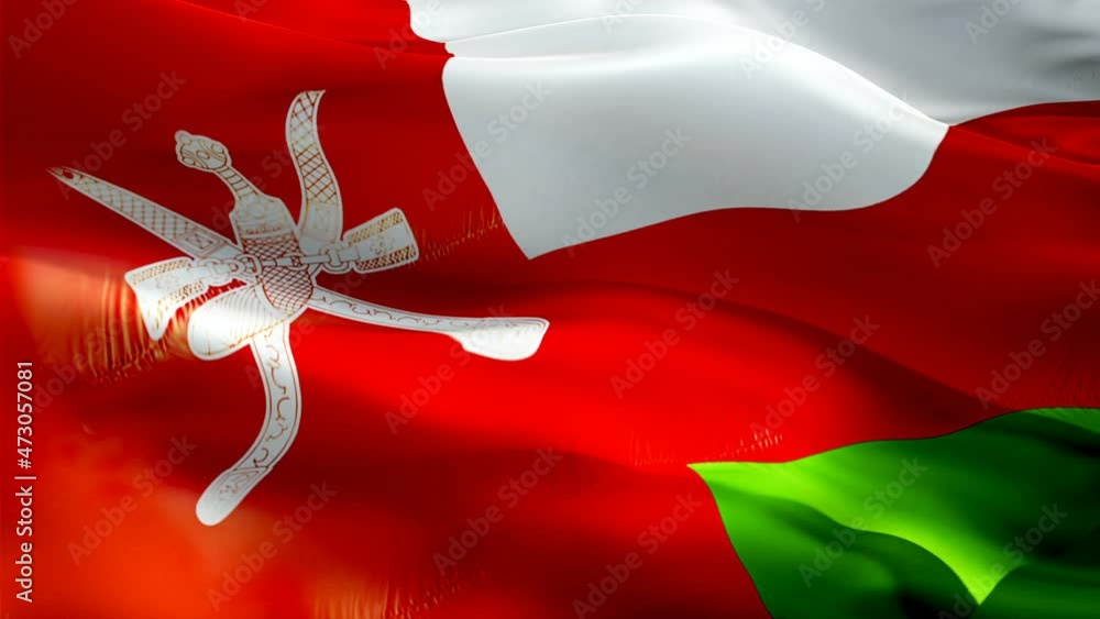 Omani flag. 3d Oman sign waving video. Flag of Oman seamless loop ...