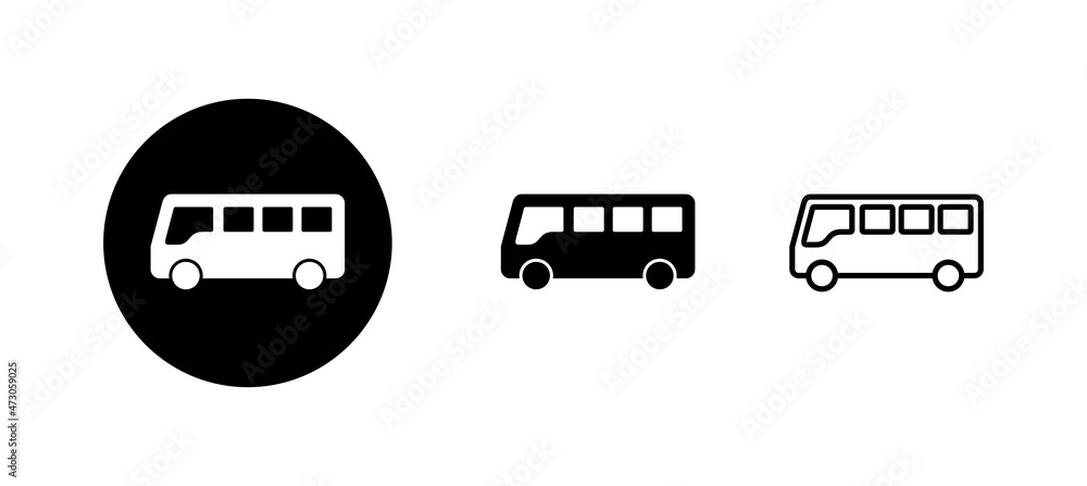 Bus icons set. bus sign and symbol Stock Vector | Adobe Stock