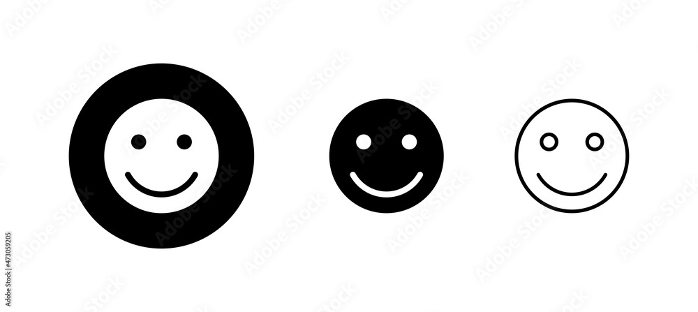 Smile icons set. smile emoticon icon. feedback sign and symbol Stock ...