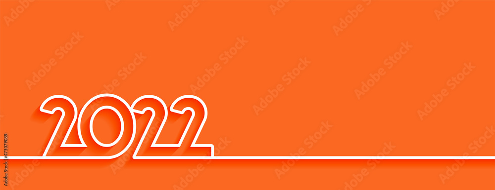 line style 2022 minimal orange banner design Stock Vector | Adobe Stock