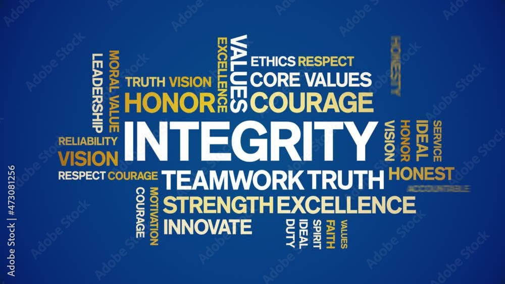 integrity Animated tag word cloud;text design animation kinetic ...