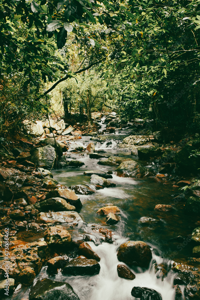 Waterfalls with slow shutter speed showing movement of water. Smooth ...