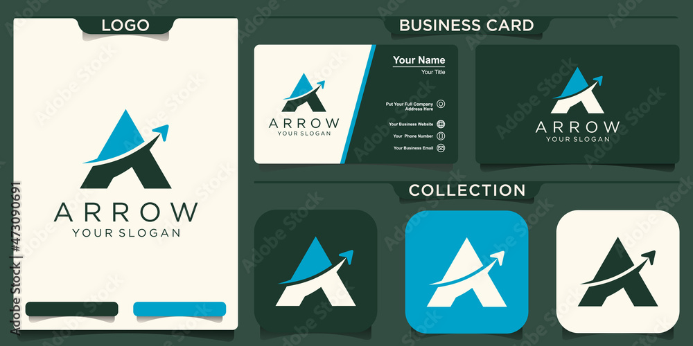 Letter A Arrow Logo Design Template Inspiration Stock Vector | Adobe Stock