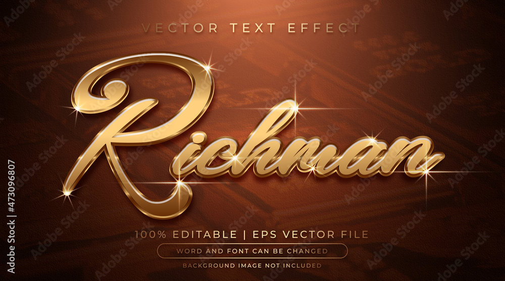 Richman text, shine gold editable text effect style Stock Vector ...